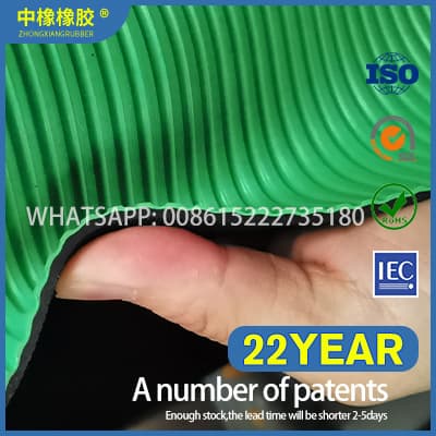 Rib rubber sheet Green 3mm - Flat Ribbed Flooring Roll 22 Years ...