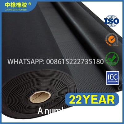 Corrugated rubber matting for electricity